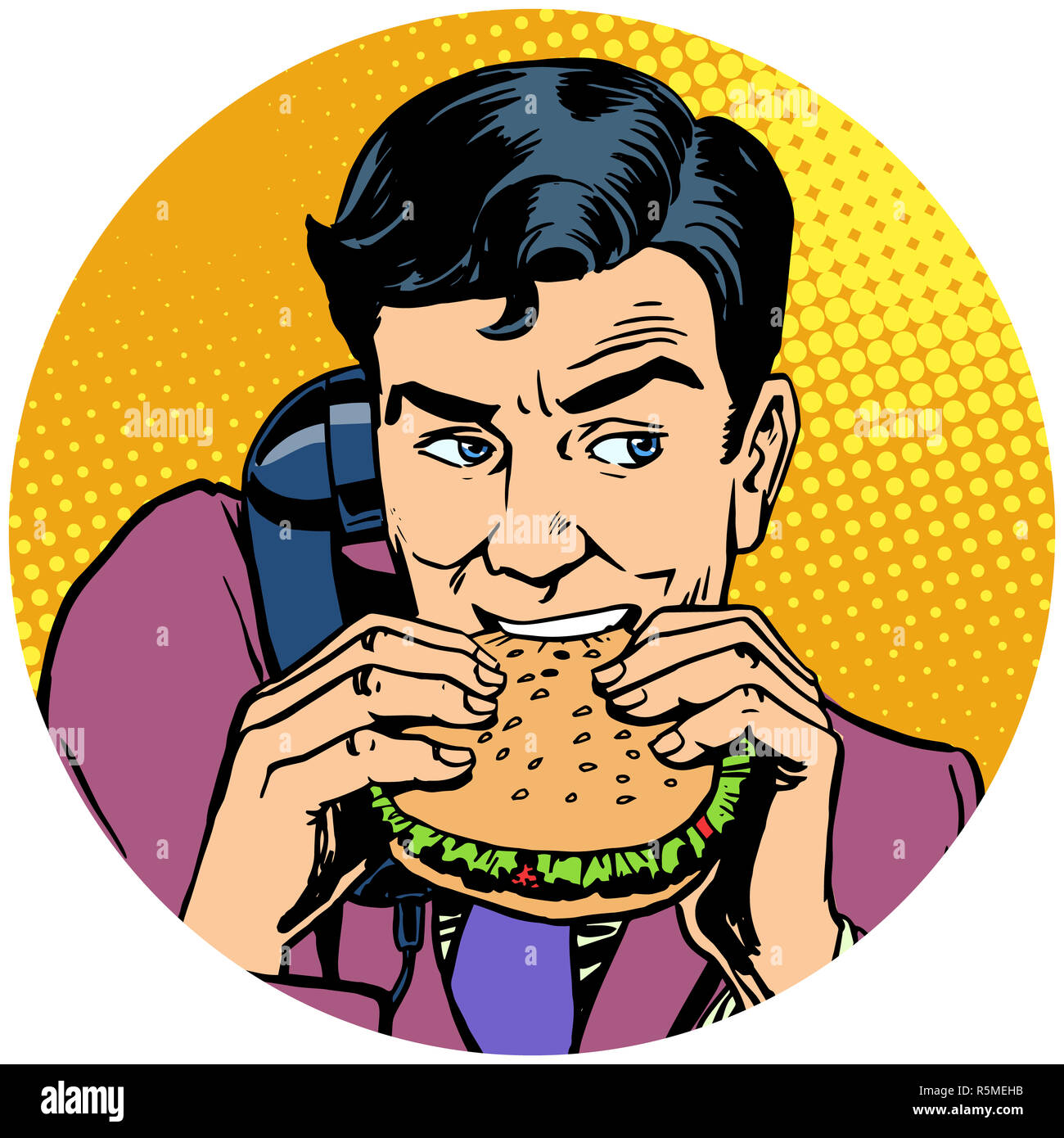 Cartoon Man Eating Burger High Resolution Stock Photography and Images ...