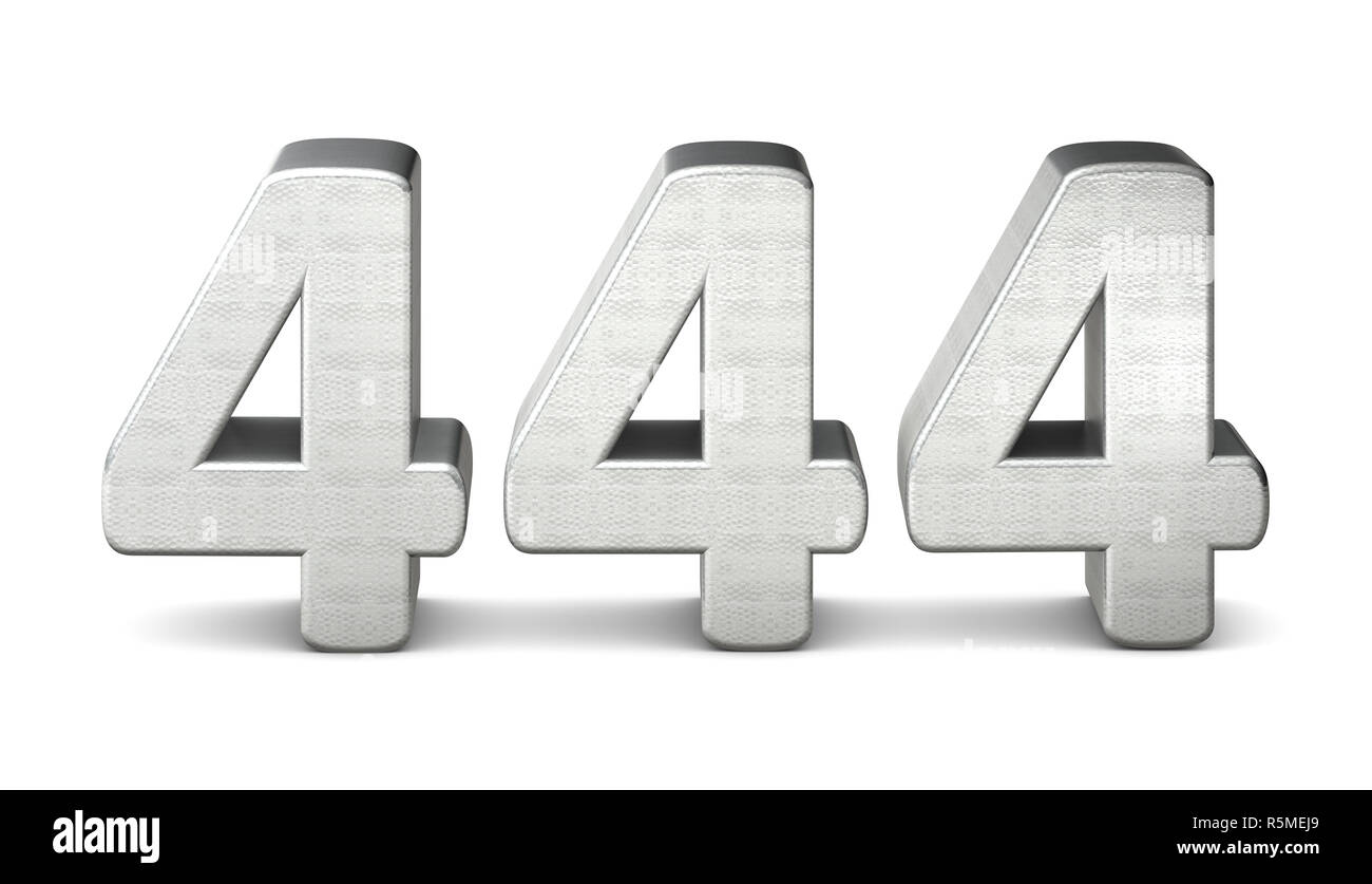 444 number 3d silver structure 3d rendering Stock Photo - Alamy