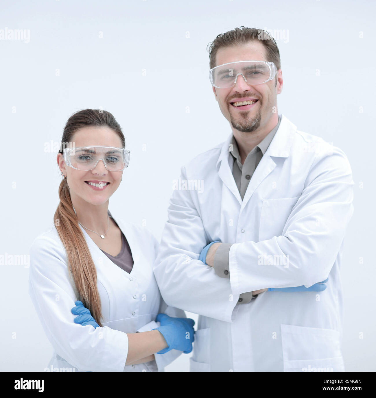 portrait of two scientists biologists Stock Photo - Alamy