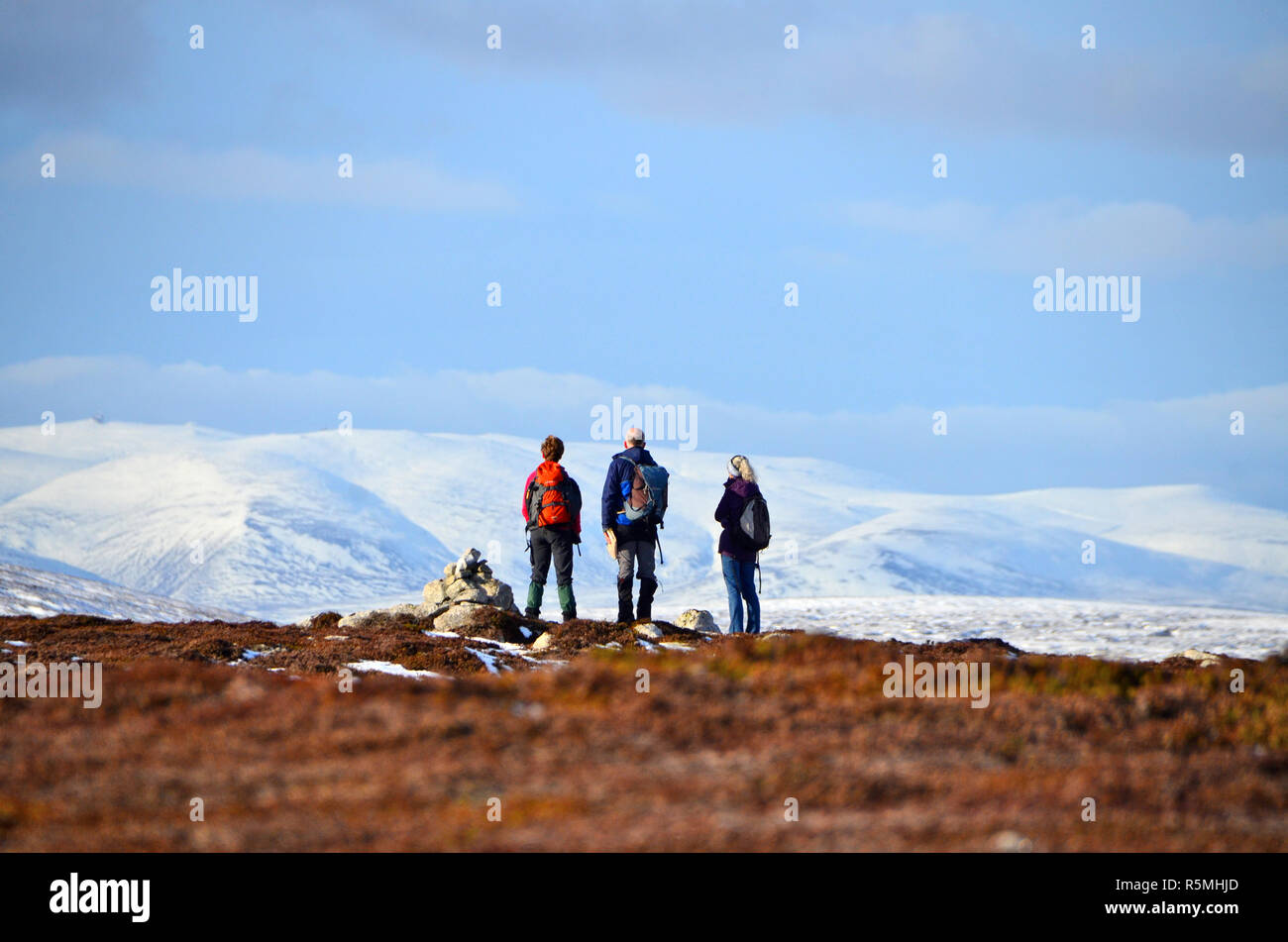 Hill walkers on top of scottish mountain hi-res stock photography and ...