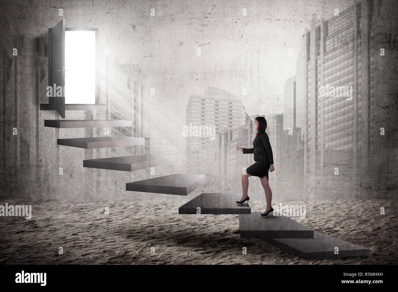 Woman stairs model design hi-res stock photography and images - Alamy