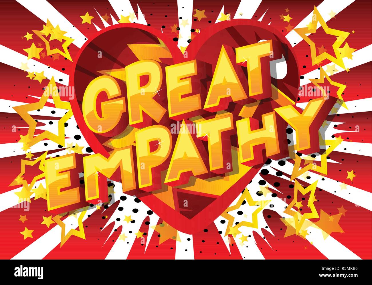 Great Empathy - Vector illustrated comic book style phrase on abstract ...