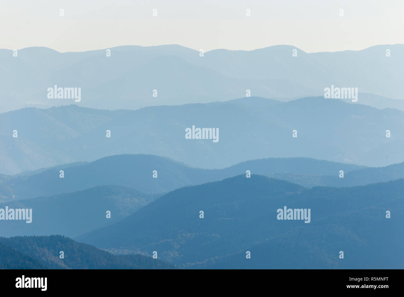 Mountain range layers in Bulgaria Stock Photo - Alamy