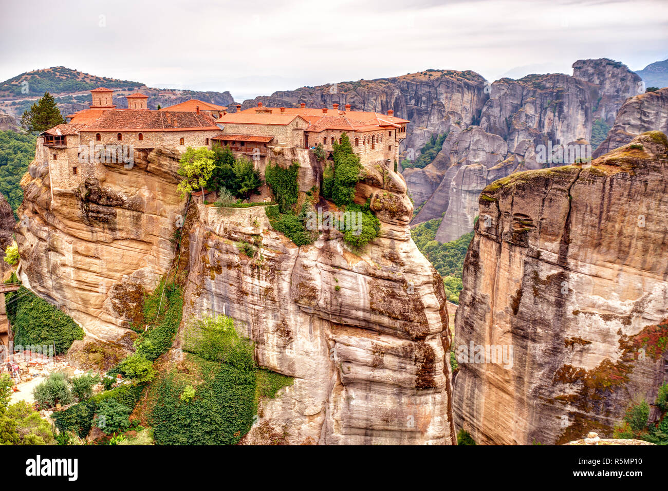 Landscape view of the amazing rock formations and monasteries in ...