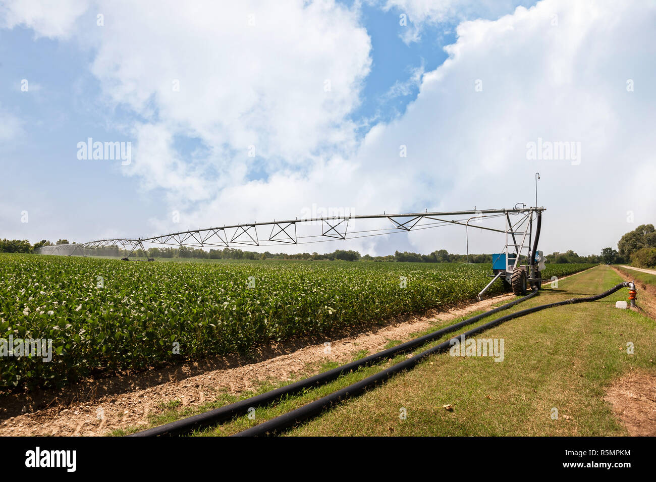 Crop Irrigation using the center pivot sprinkler system Stock Photo - Alamy