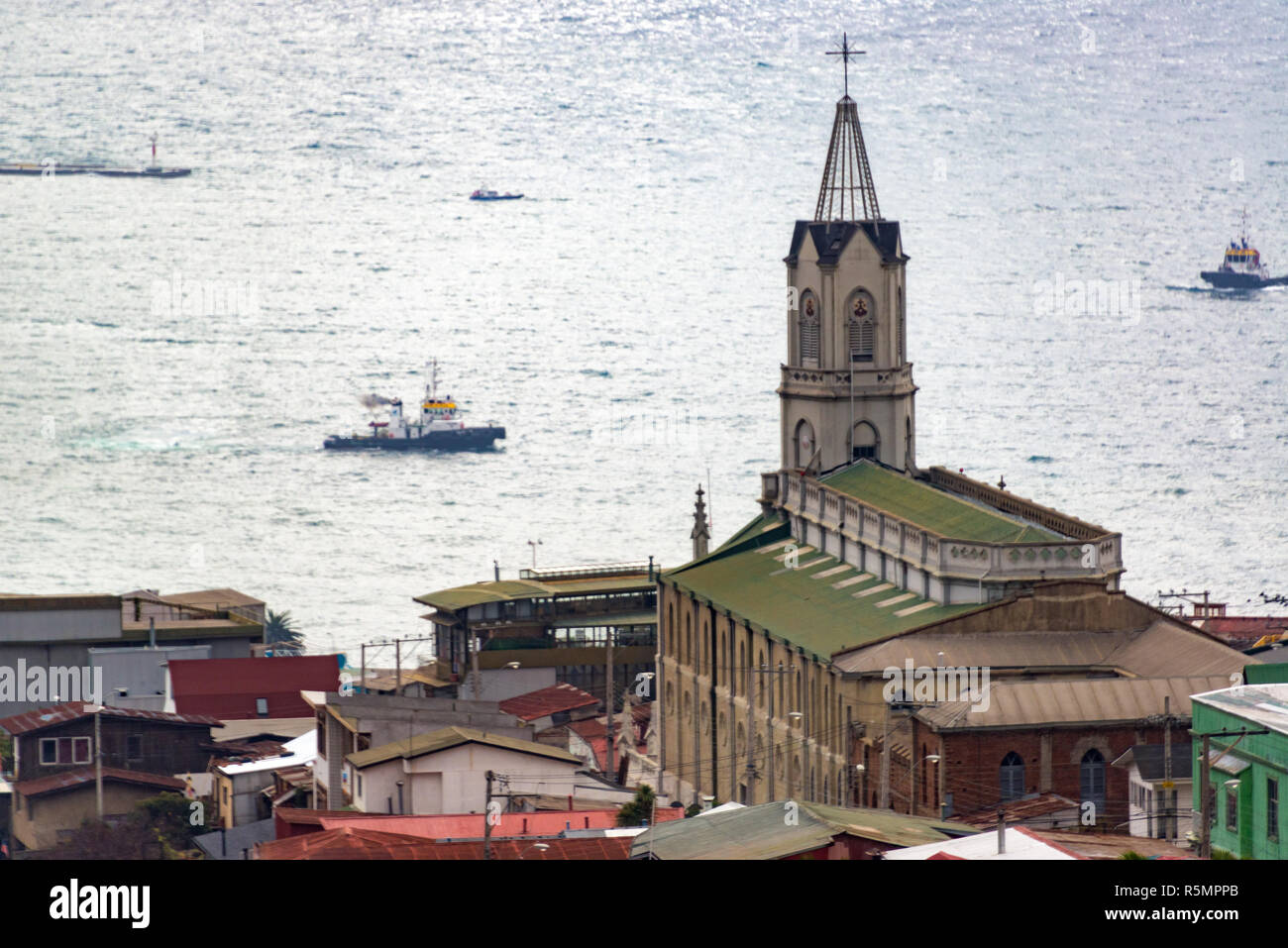 Church and Ocean Stock Photo - Alamy