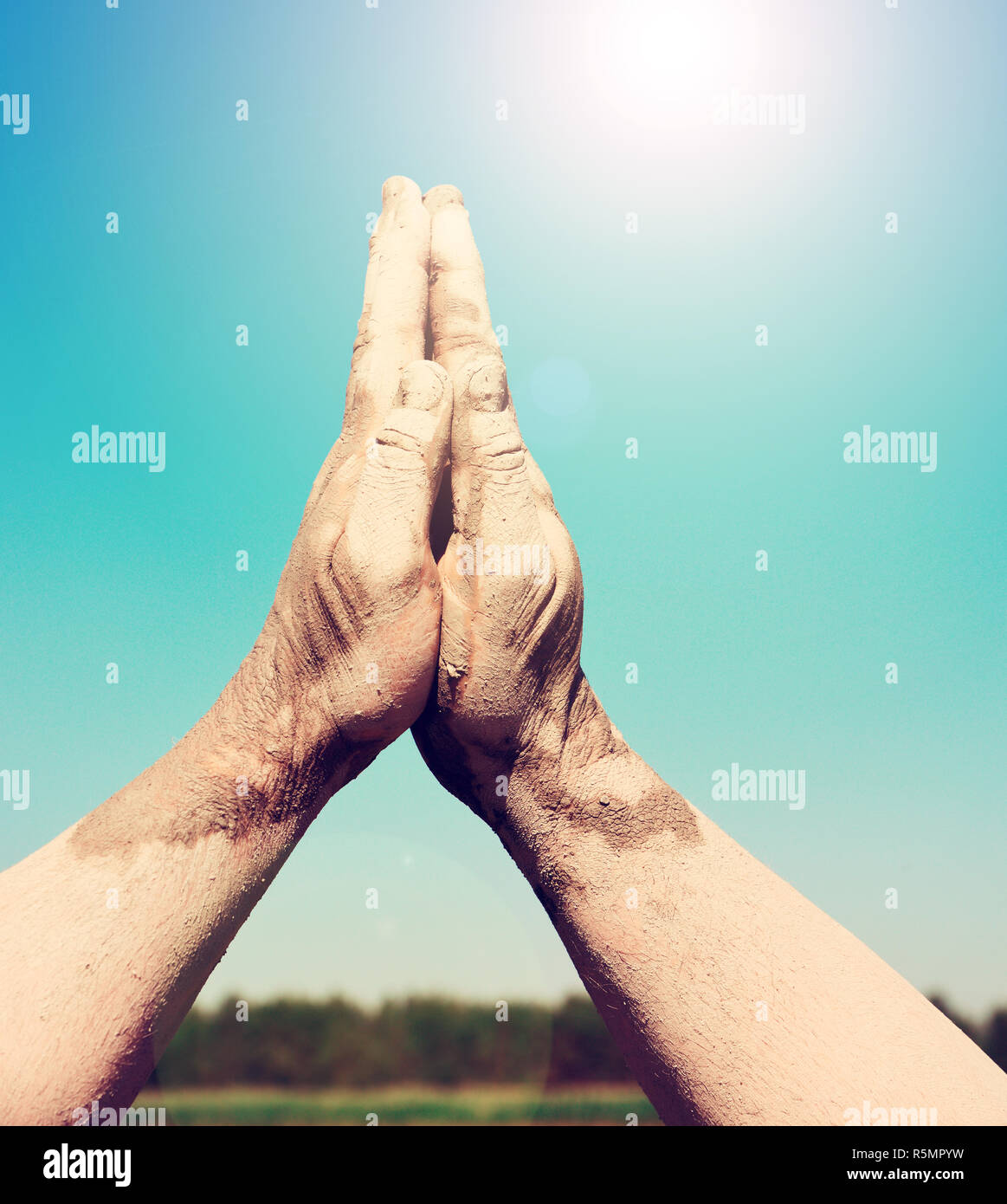 two male hands stacked together Stock Photo - Alamy