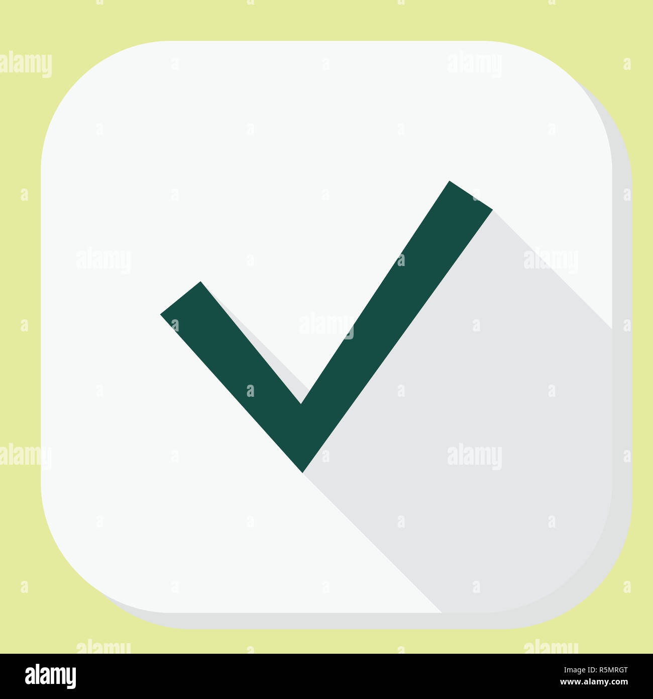 Check tick icon with long shadow. Application interface information and ...