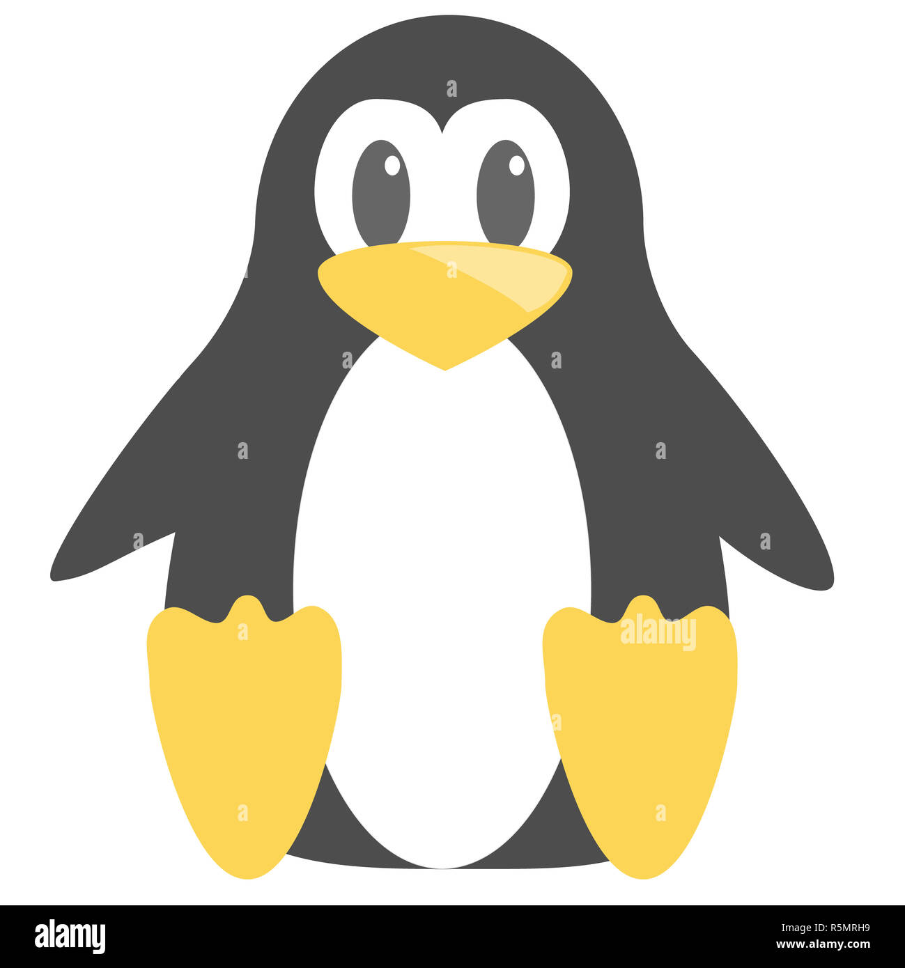 Abstract cute angry cartoon pinguin isolated on a blue background ...