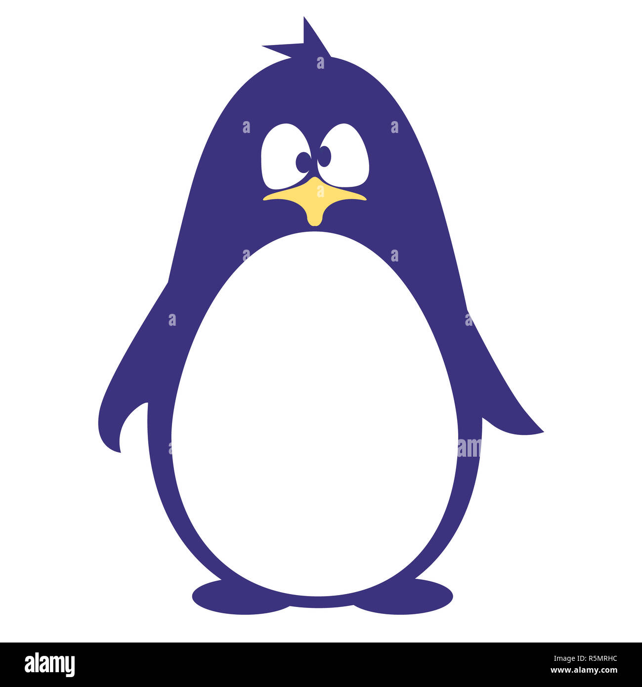 Abstract cute angry cartoon pinguin isolated on a blue background ...