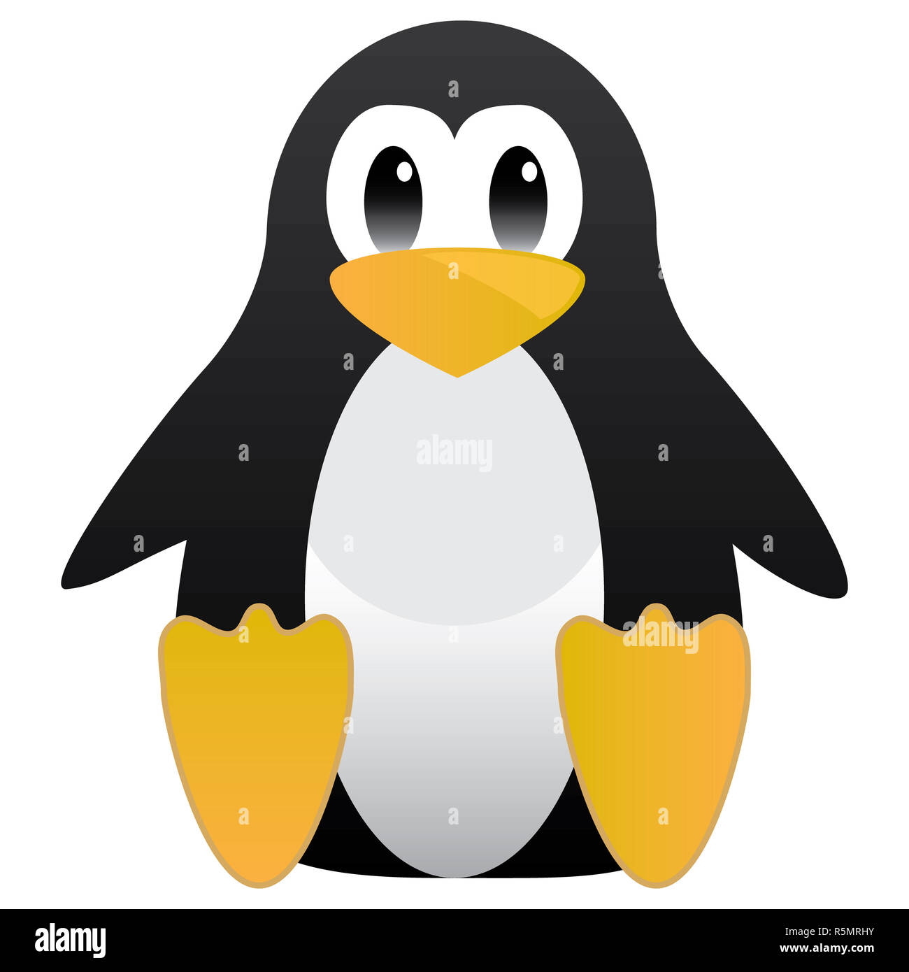 Abstract cute angry cartoon pinguin isolated on a blue background ...