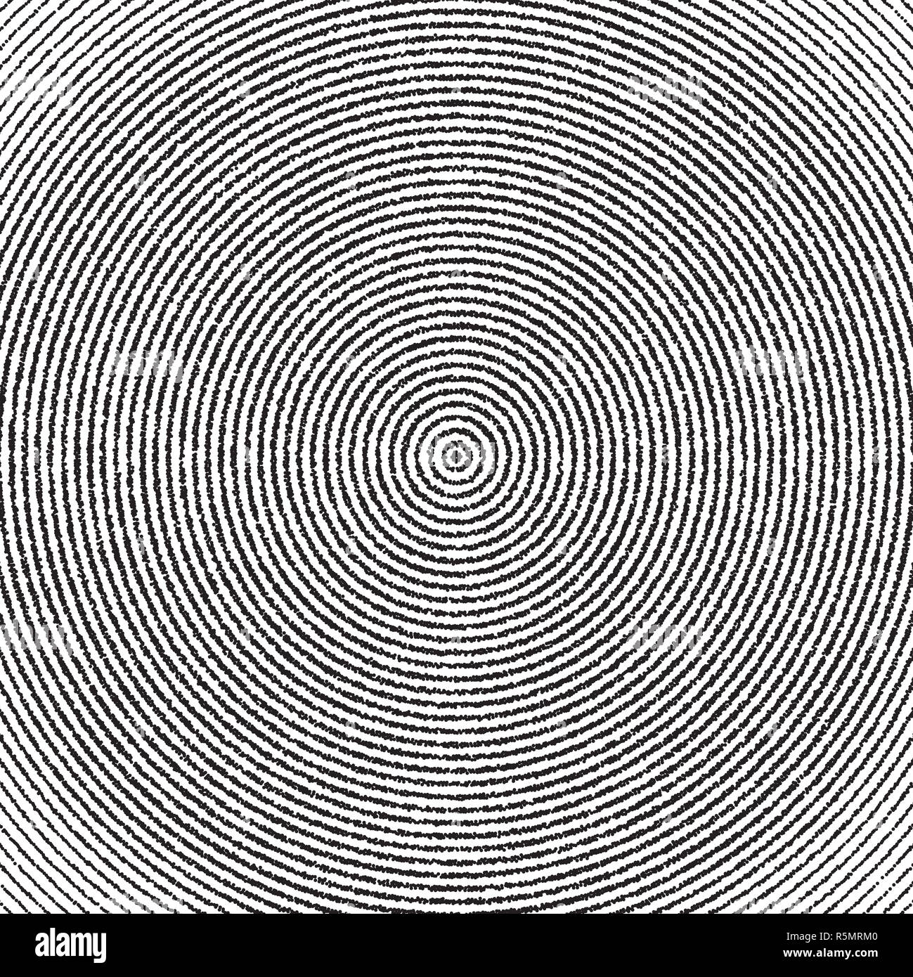 Abstract concentric circles texture in black and white colors ...