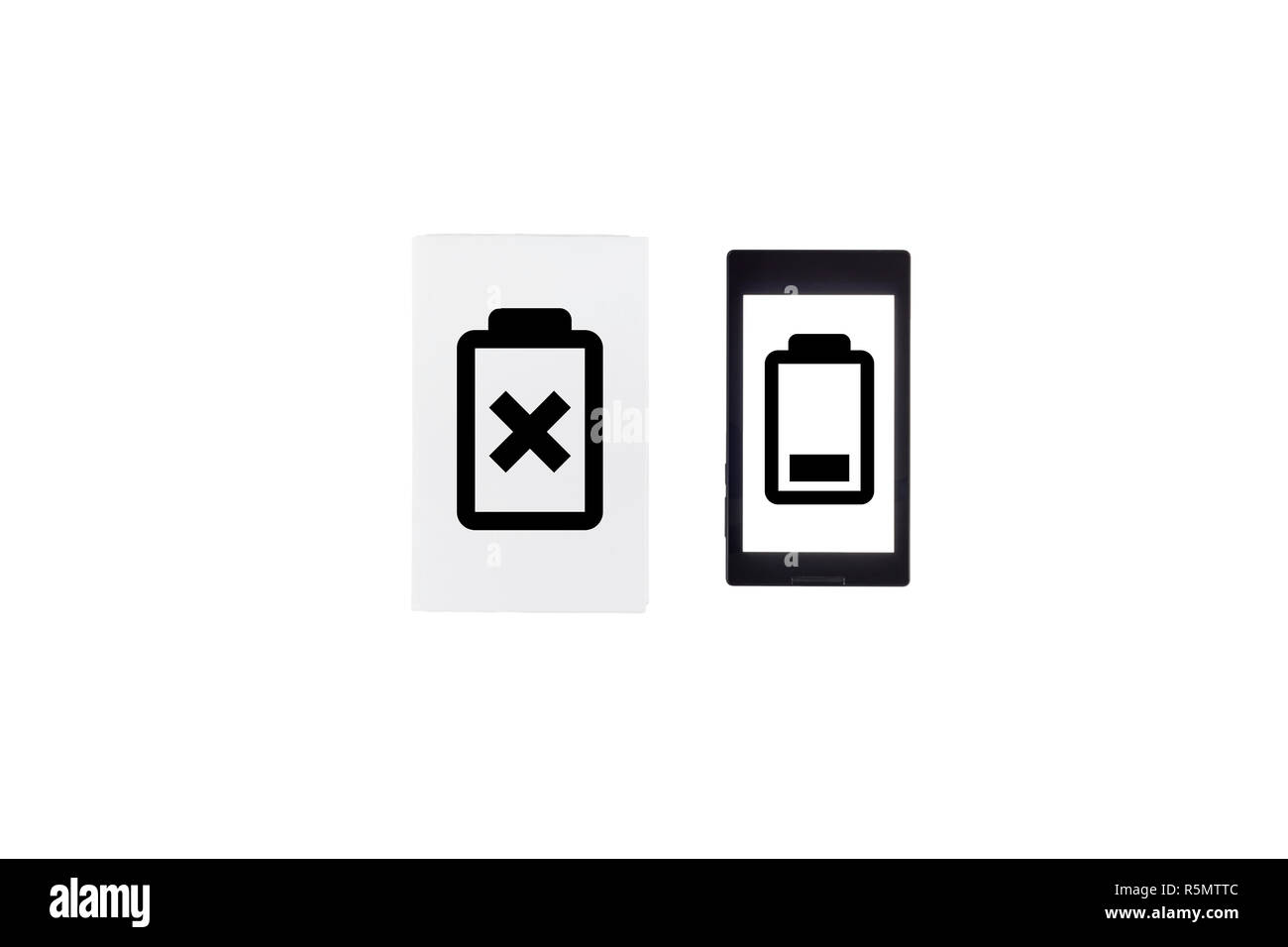 Comparison of a tablet and a book isolated on white. Battery life ...