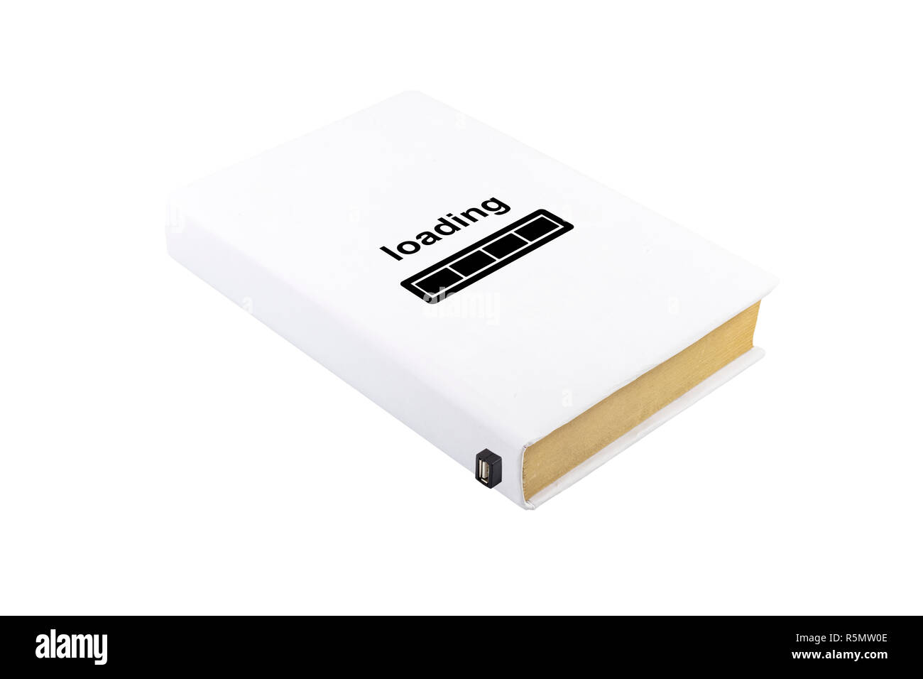 Book with loading bar connected to an USB cable Stock Photo - Alamy