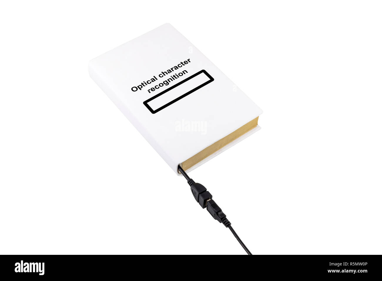 Book with optical character recognition loading bar connected to an USB ...