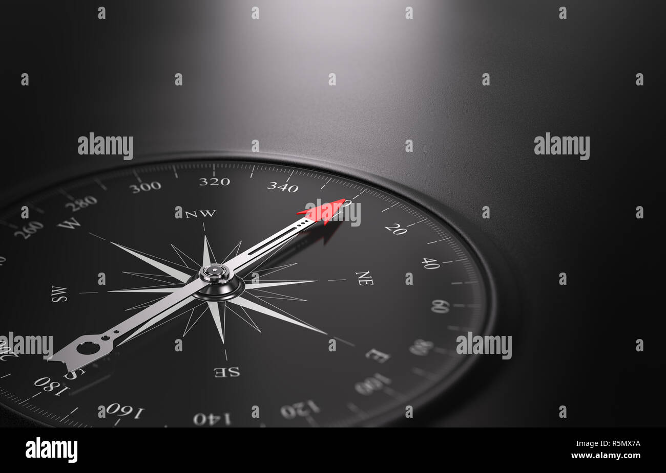 Business Orientation Background, Compass on the Left Stock Photo - Alamy