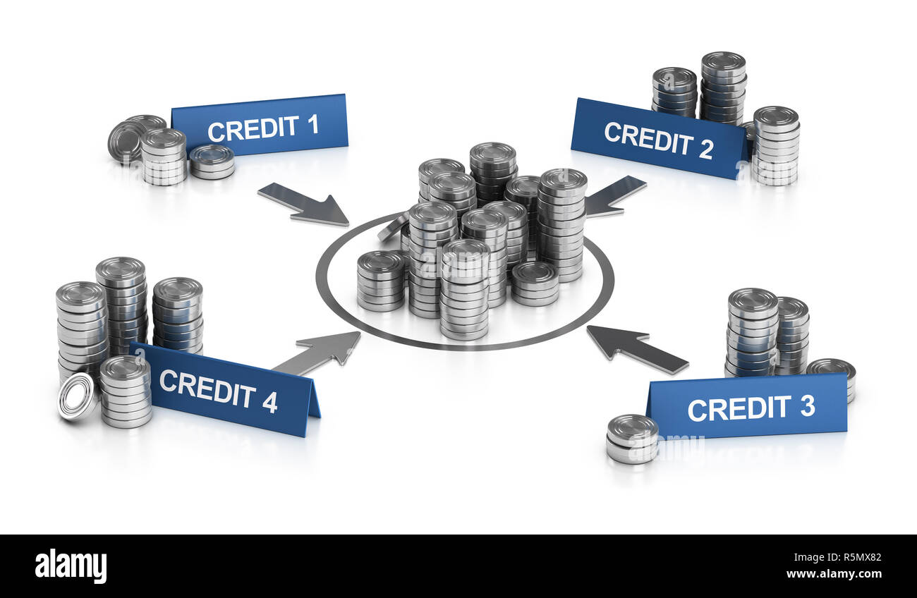 Credit loan consolidation debt Cut Out Stock Images & Pictures - Alamy