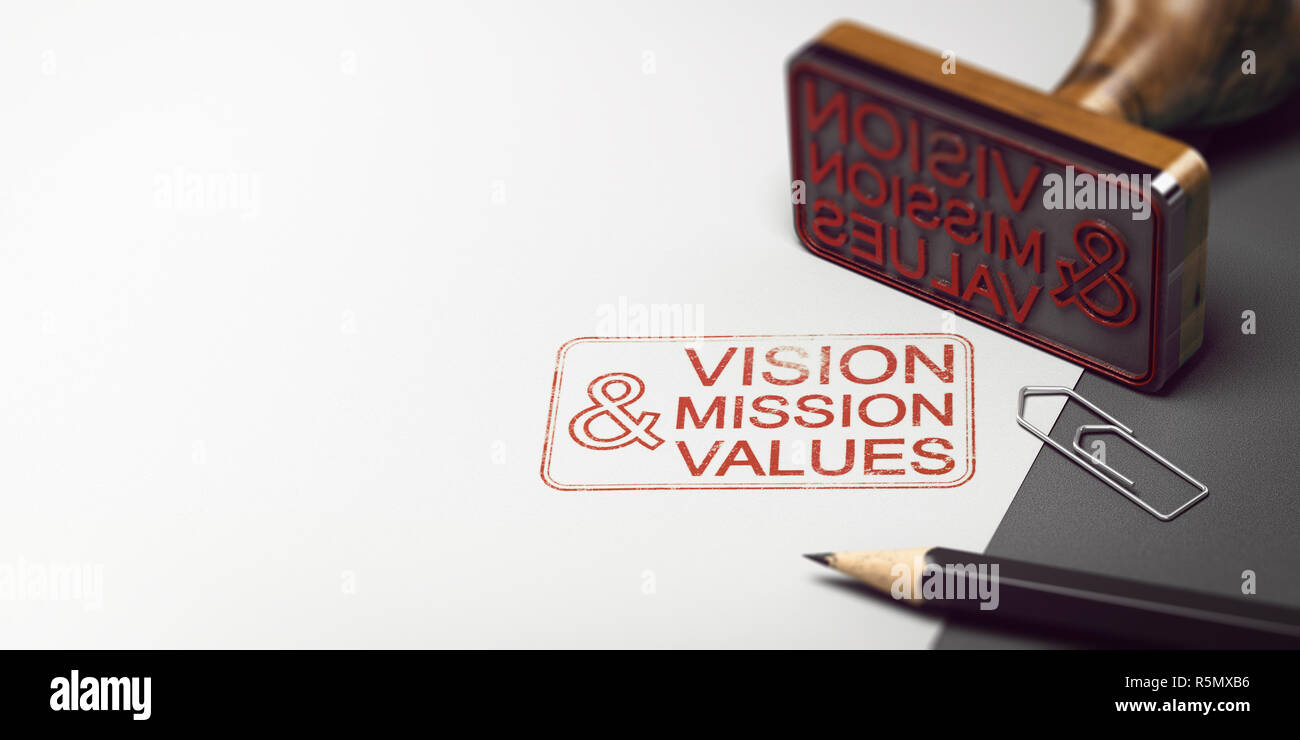 Company Statement, Vision, Mission and Values Stock Photo - Alamy