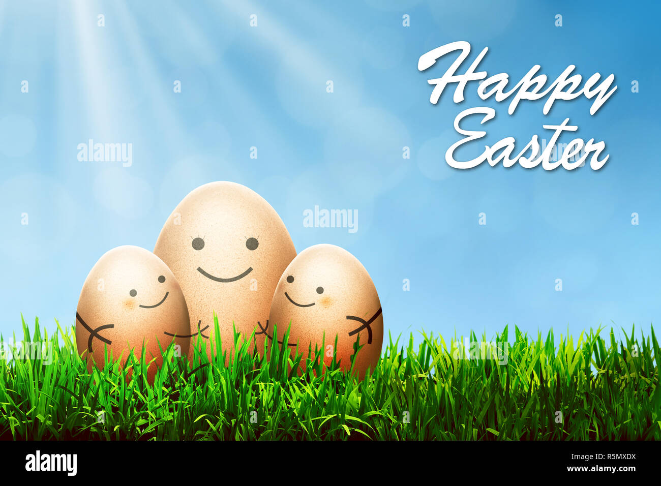 Three easter eggs with smile drawing Stock Photo - Alamy