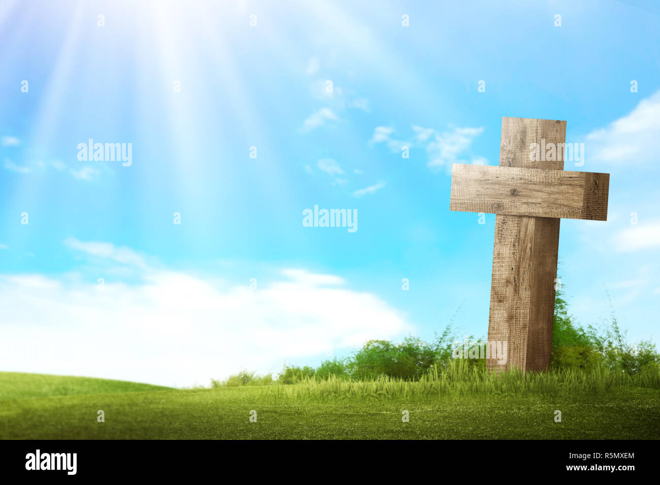 Wooden christian cross Stock Photo - Alamy