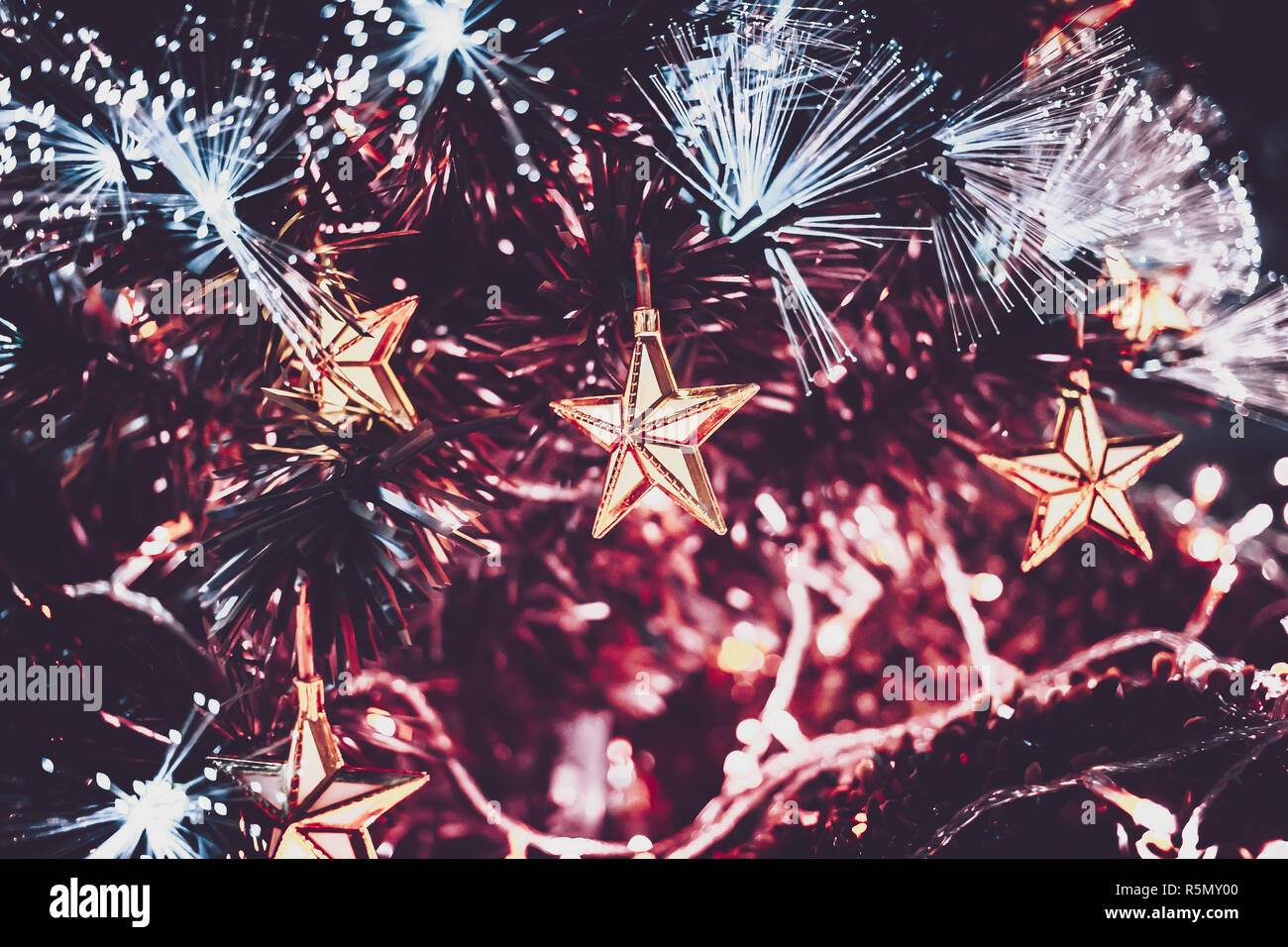 christmas decoration lights background Stock Photo - Alamy