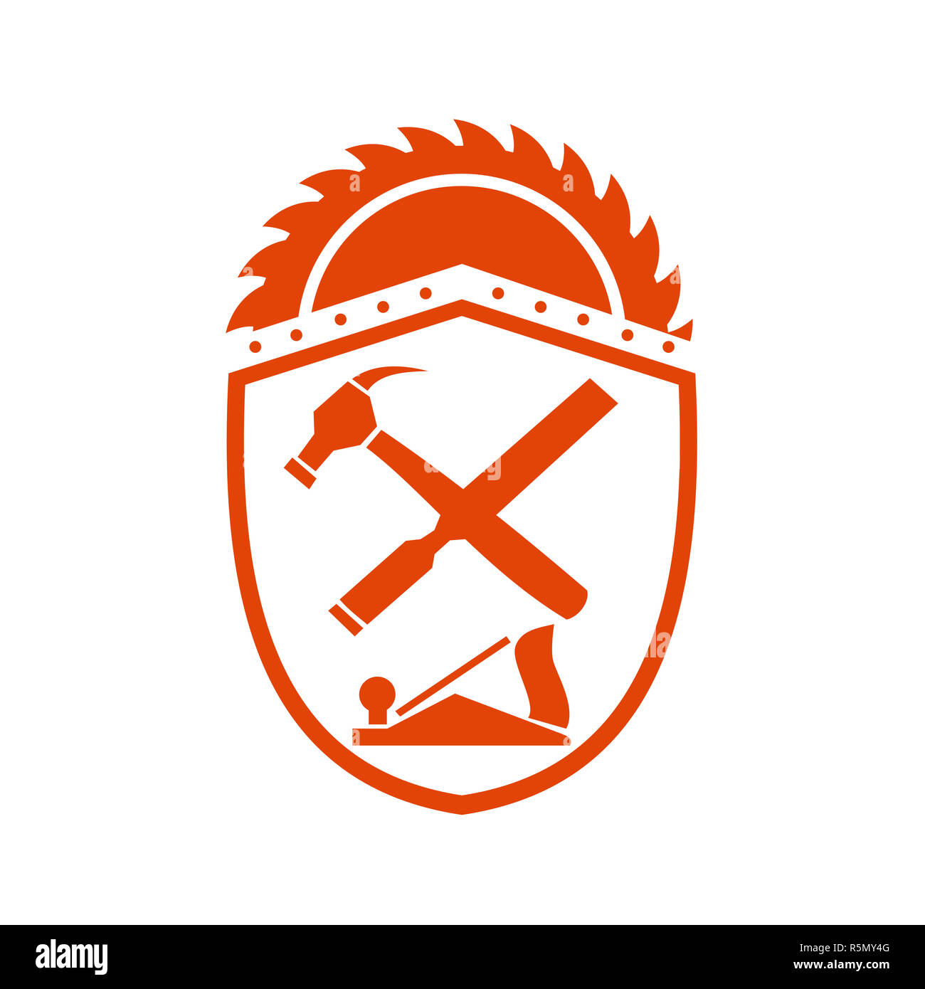 Crossed Hammer and Rasp Tools Crest Retro Stock Photo - Alamy