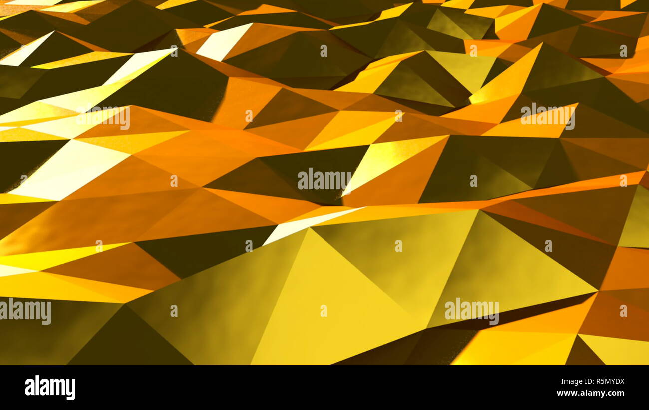 Abstract gold triangular crystalline background animation Stock Photo ...
