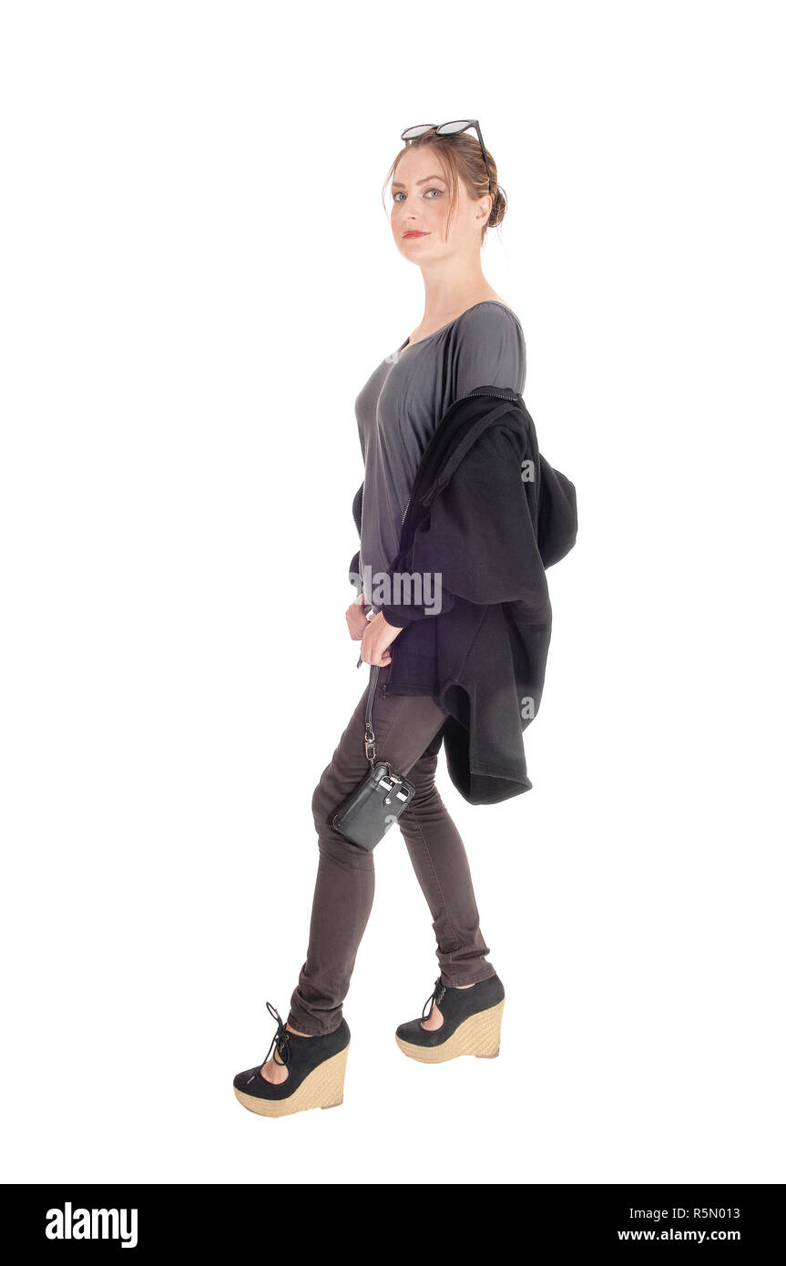 Beautiful girl ready going for a walk Stock Photo - Alamy