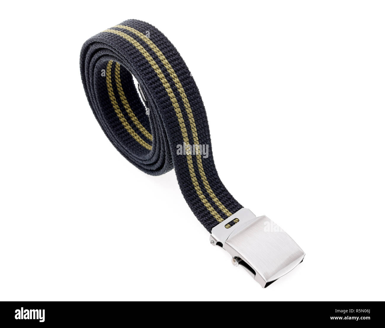 blue color woven belt isolated on white background Stock Photo - Alamy