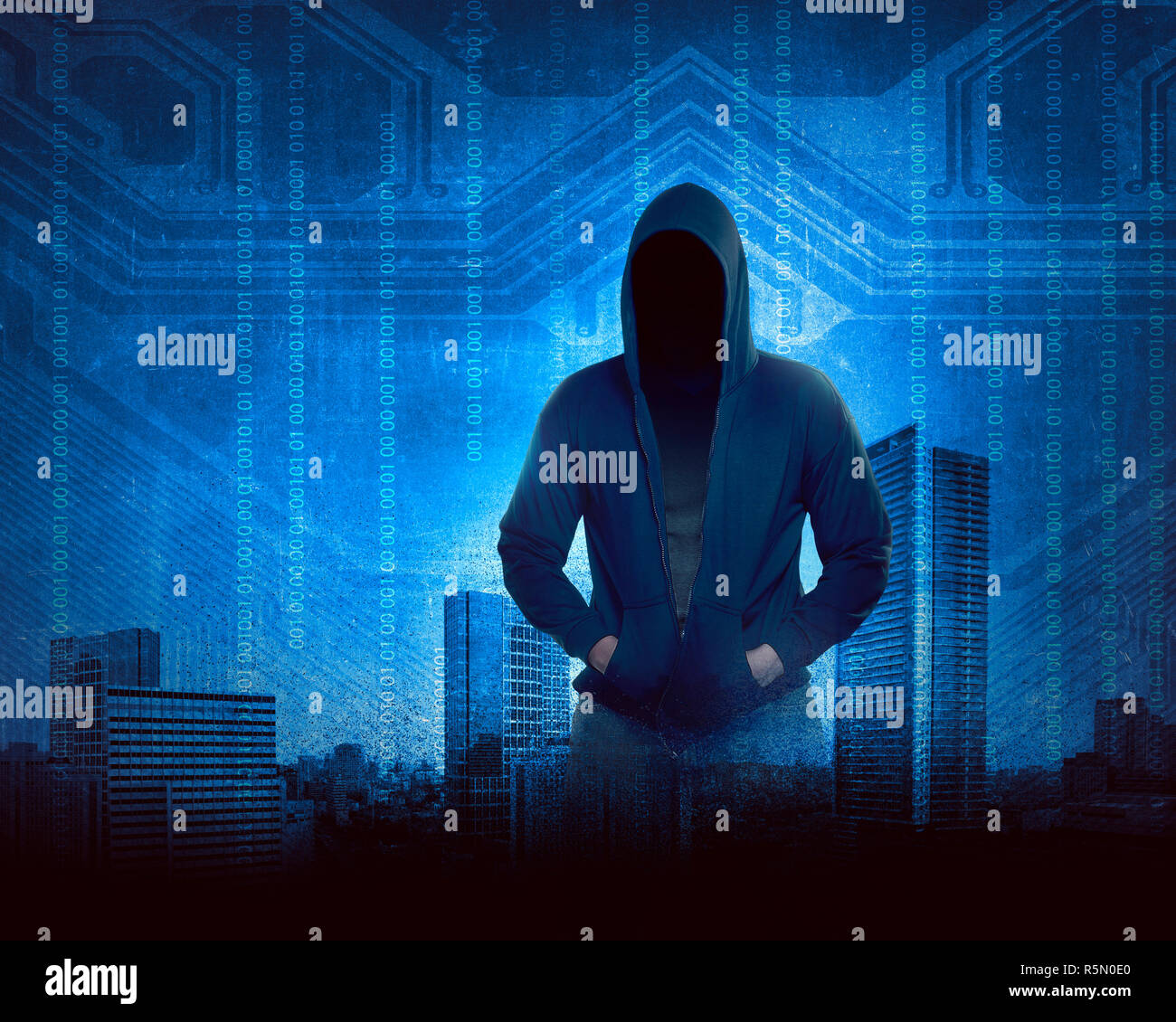 Portrait hacker binary code hi-res stock photography and images - Alamy
