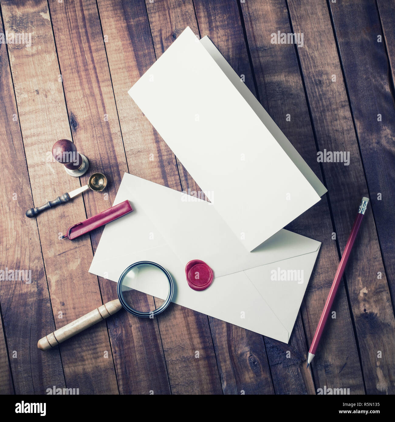 Vintage stationery template Stock Photo - Alamy