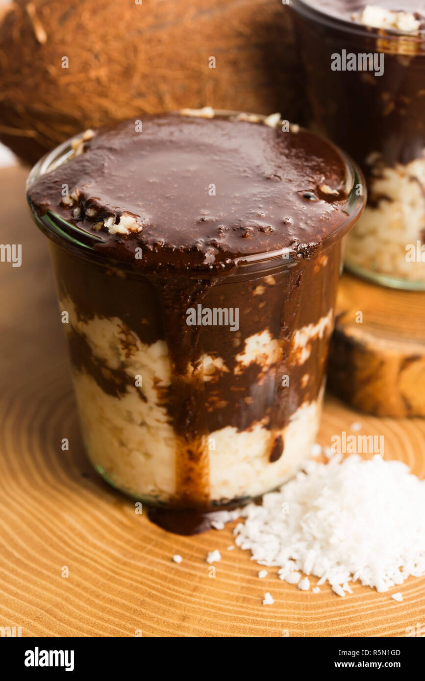 coconut dessert with chocolate Stock Photo - Alamy