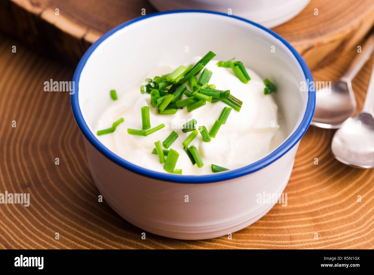cottage cheese with chives Stock Photo - Alamy