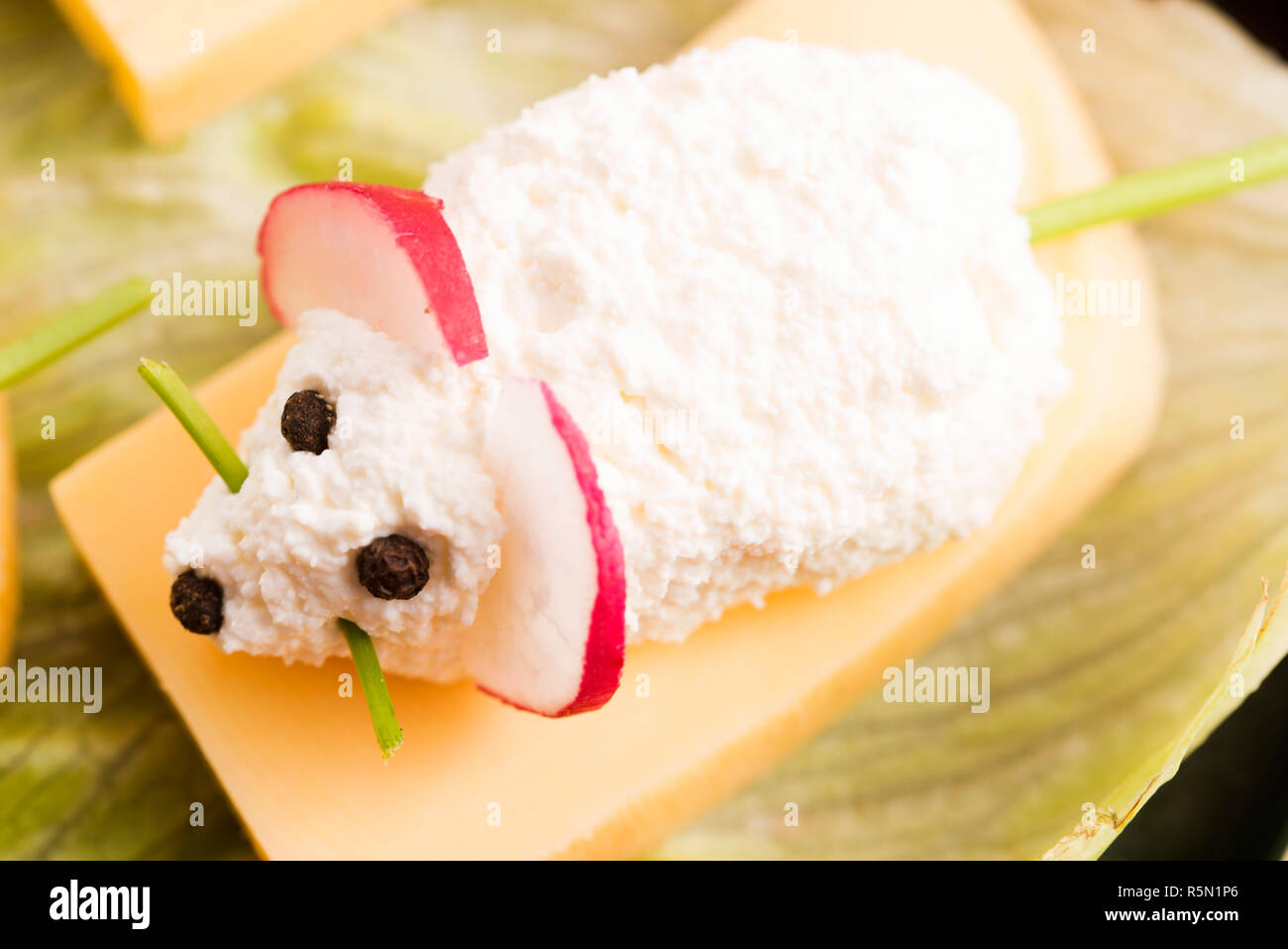 fun food for kids - mouse with cheese Stock Photo - Alamy