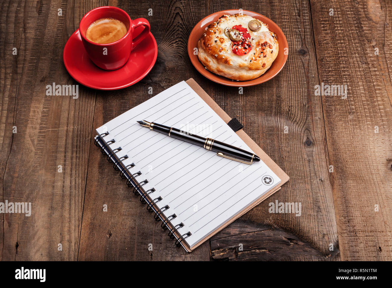 Food Coffee and Note Stock Photo - Alamy