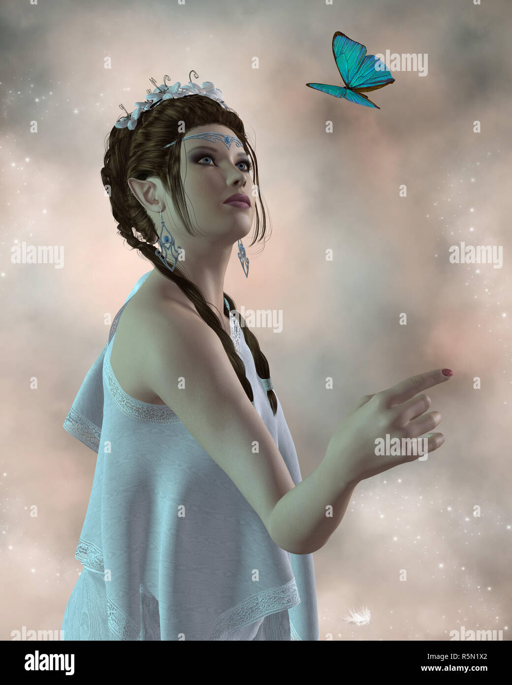Fairy and Butterfly Stock Photo - Alamy