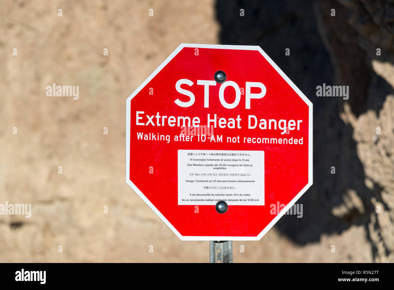 Extreme Heat Danger Sign Stock Photo - Alamy