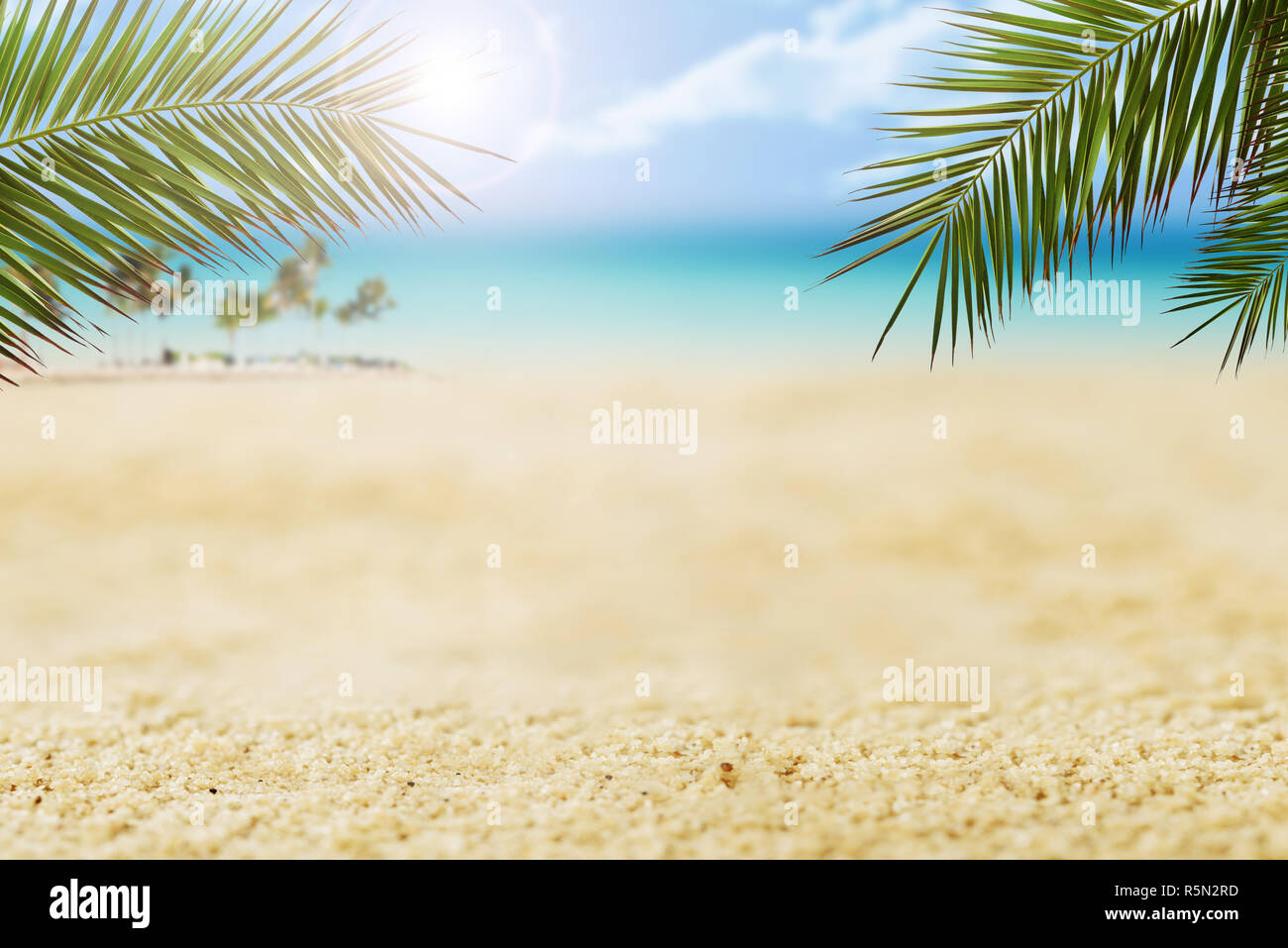 Wedding Rings On Sand Stock Photo - Alamy