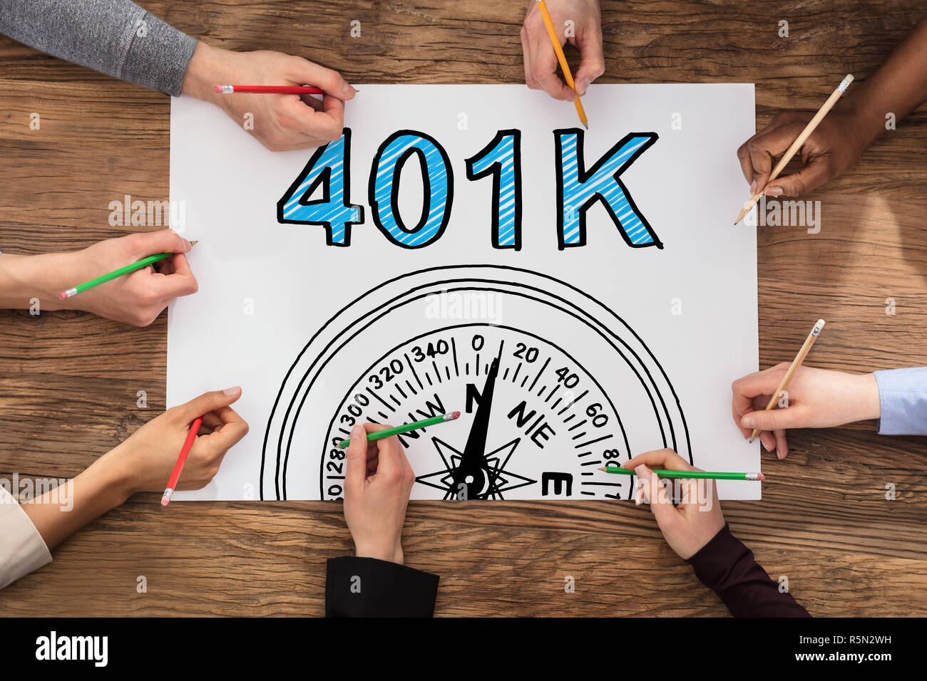 People Drawing 401k Pension Plan Stock Photo - Alamy