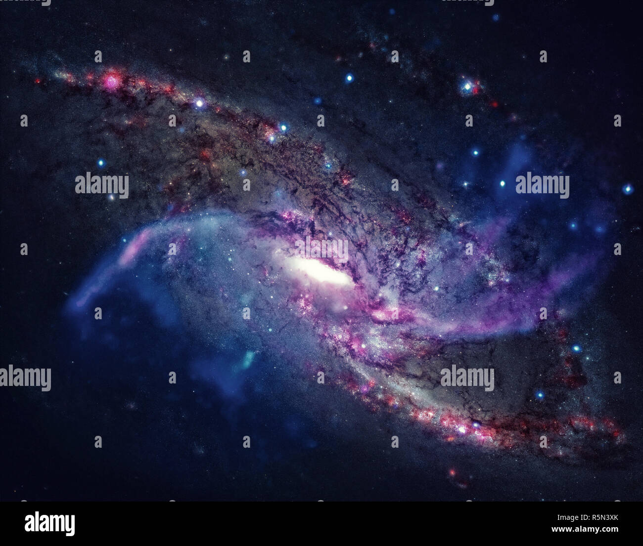 Spiral galaxy M106 in the constellation Canes Venatici Stock Photo - Alamy