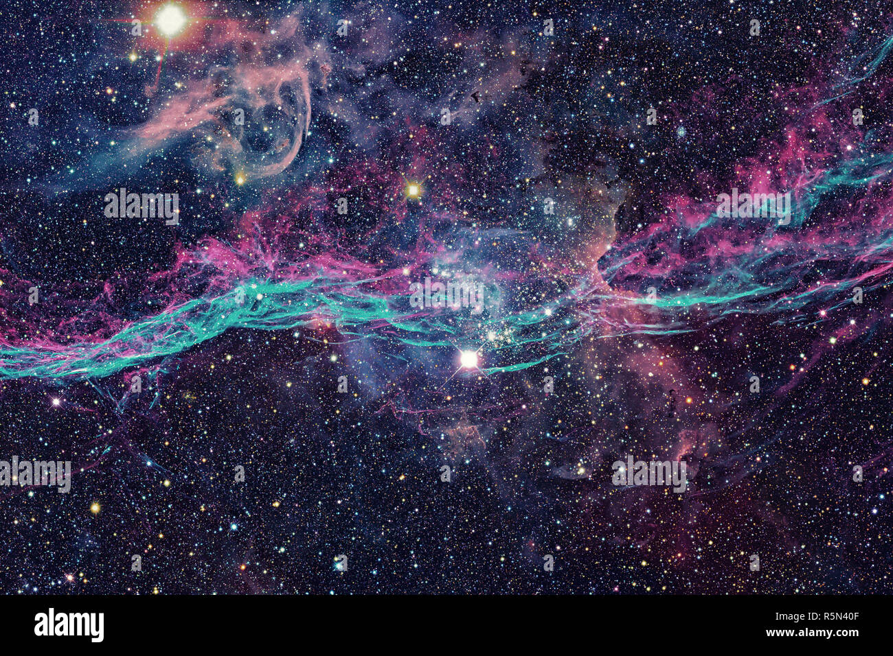 Nebula and stars in outer space. Elements of this image furnished by ...