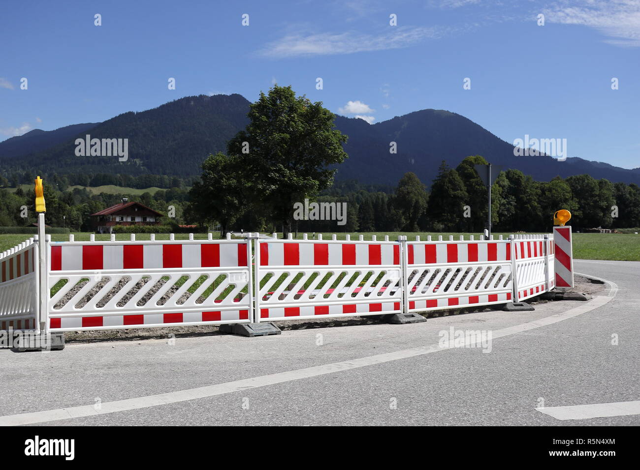 Barrier with signposts hi-res stock photography and images - Alamy