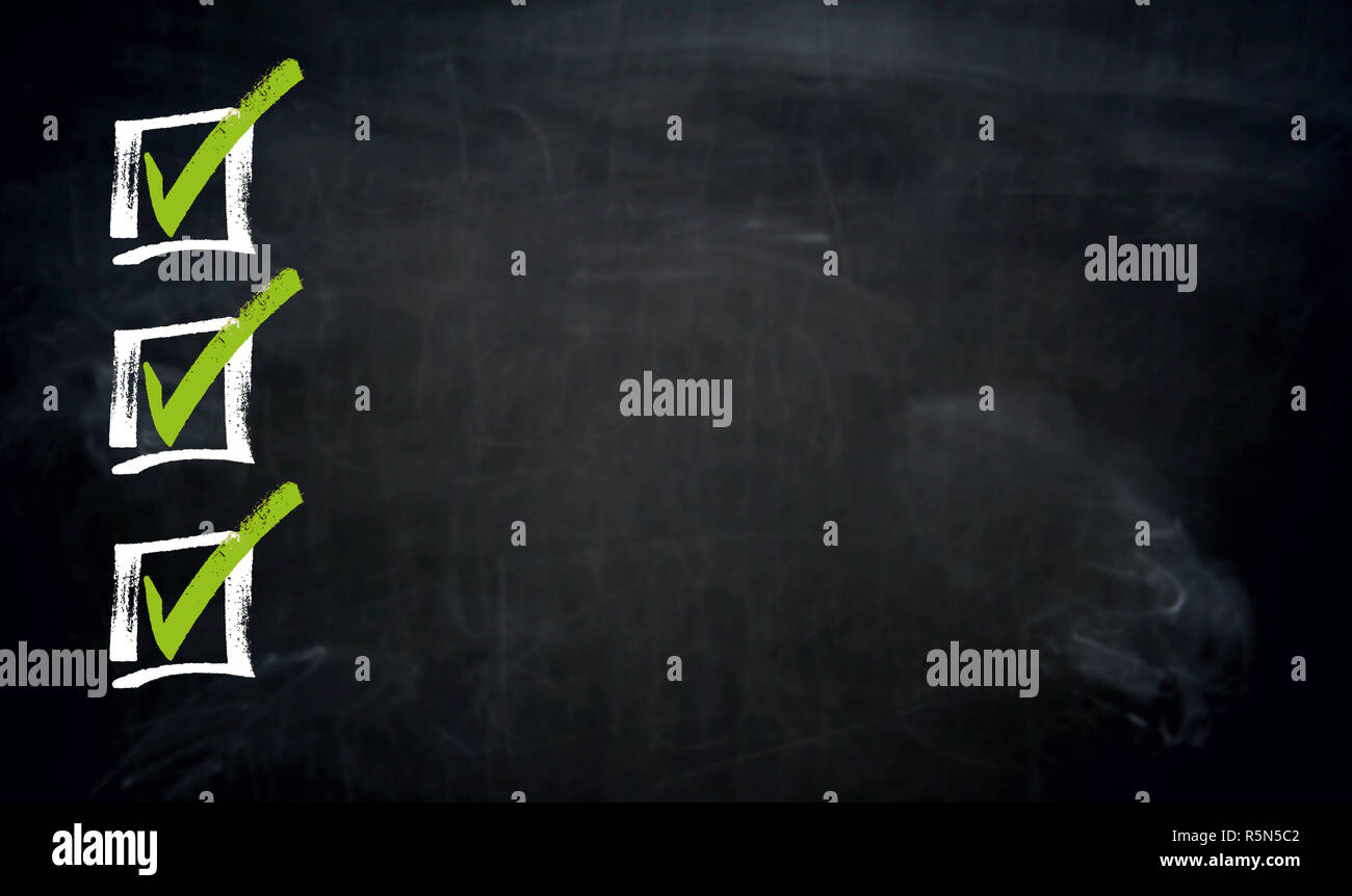 checklist with copy space chalkboard template Stock Photo - Alamy