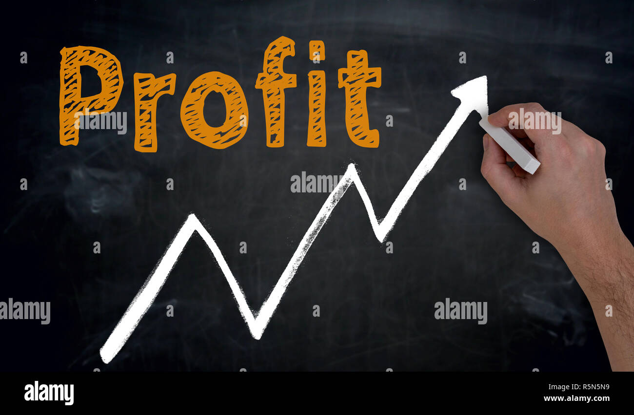 profit and graph is written by hand on blackboard Stock Photo - Alamy