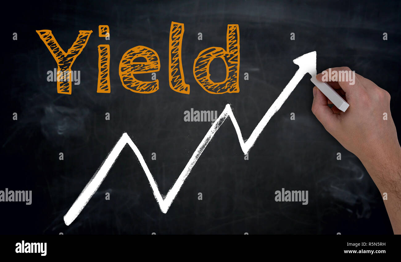 yield and graph is written by hand on blackboard Stock Photo - Alamy
