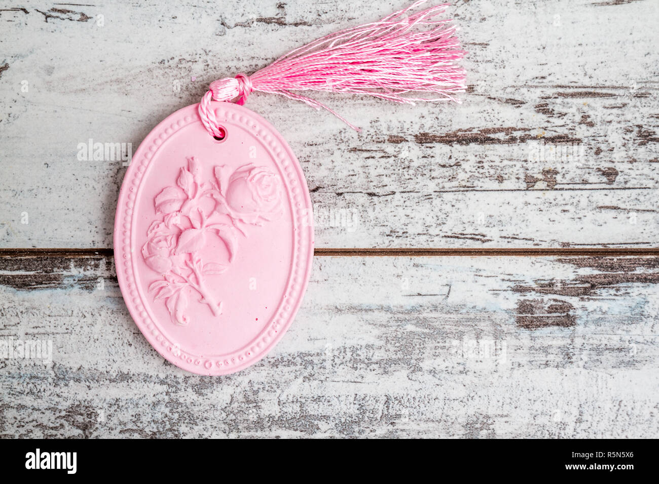 Pink Scented Stone with Floral Design Stock Photo - Alamy