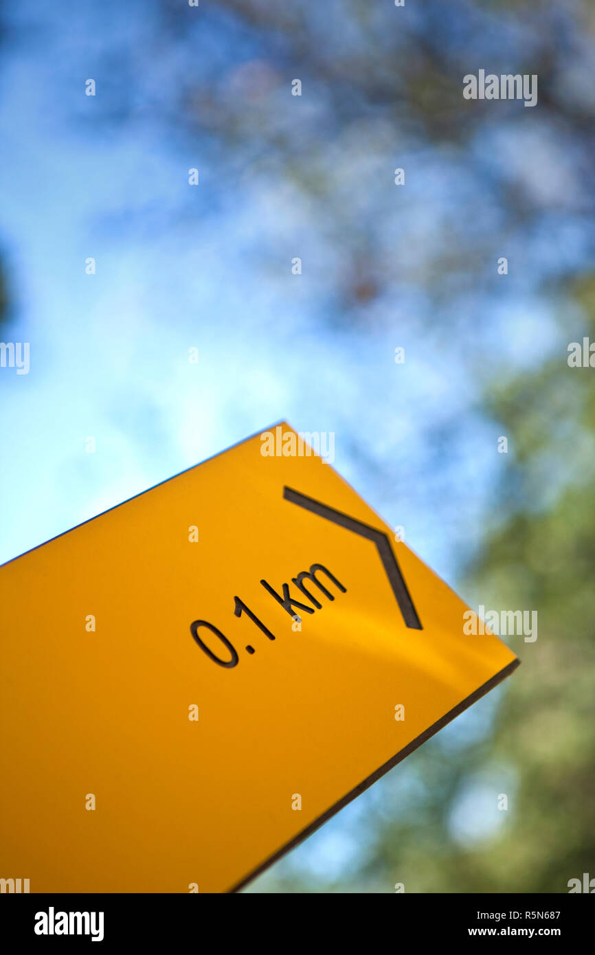 Direction and distance on a sign Stock Photo - Alamy