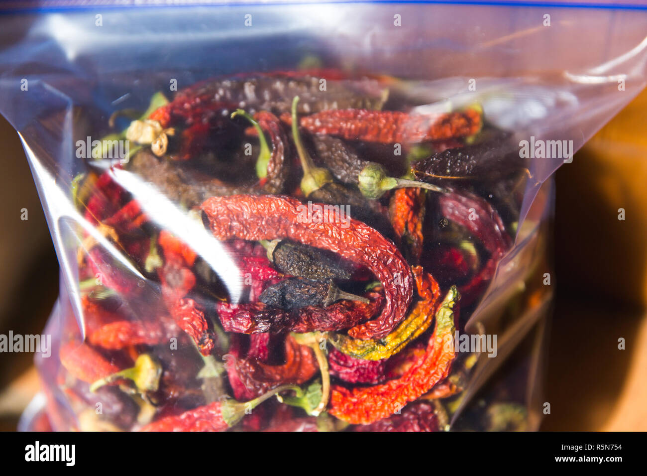 Dried peppers in plastic bag hi-res stock photography and images - Alamy