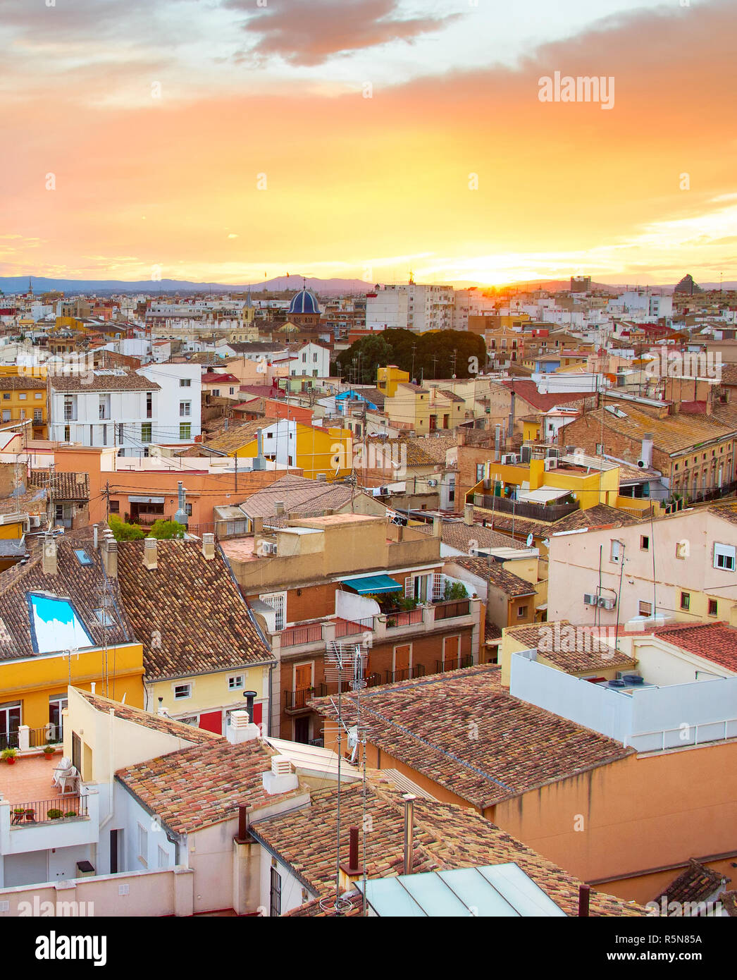 Valencia top view, Spain Stock Photo - Alamy