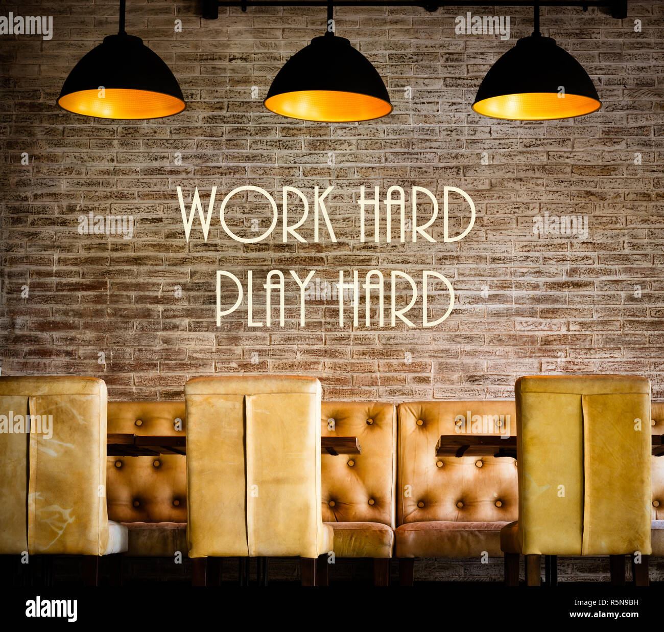 Work Hard Play Hard motivational message Stock Photo - Alamy
